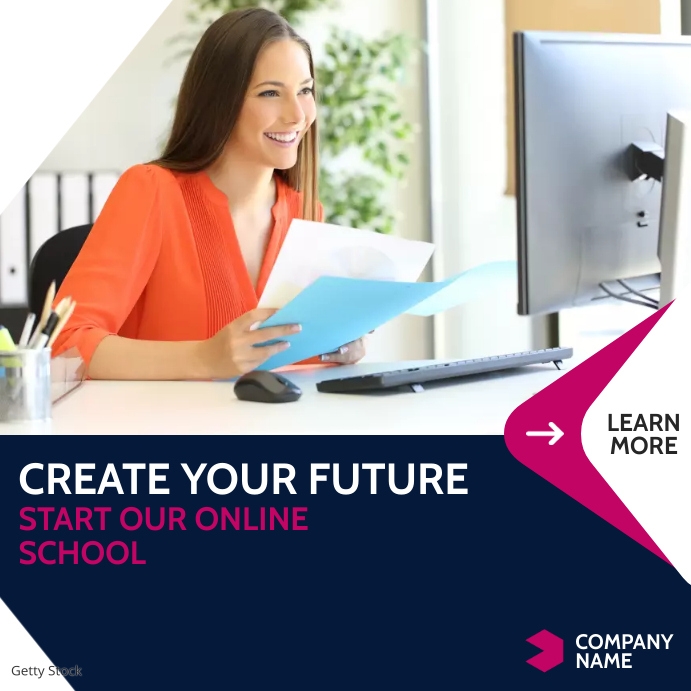 online school advertisement minimal template | PosterMyWall