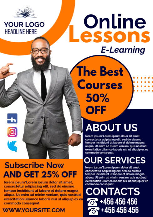 online school flyer template (1) | PosterMyWall