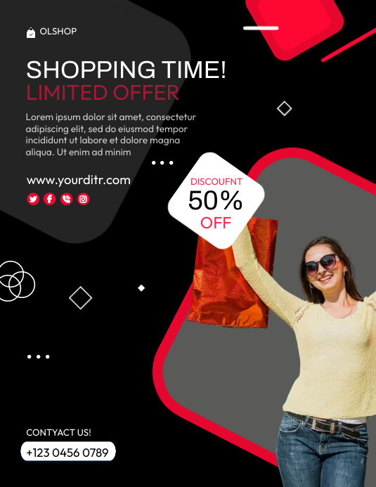 Online shopping flyer vertical Template | PosterMyWall