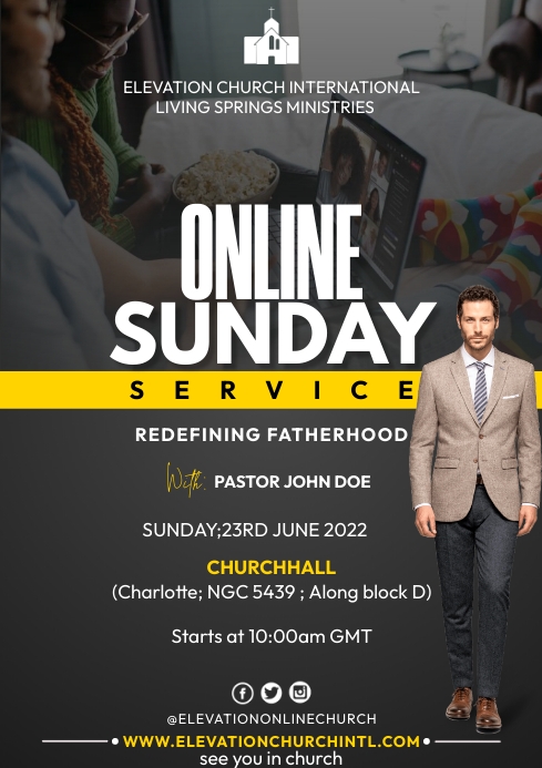 Online Sunday service Template | PosterMyWall