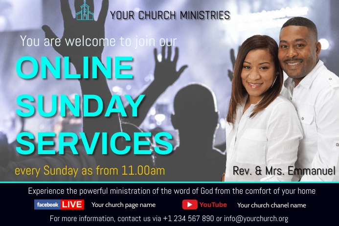 Online sunday service Template | PosterMyWall