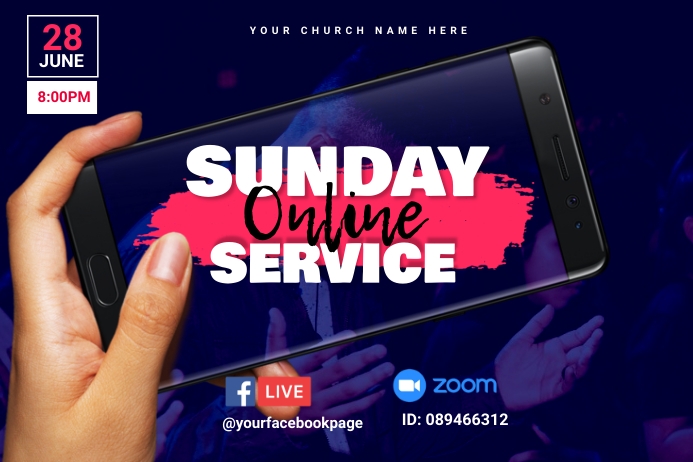 online sunday service Template | PosterMyWall