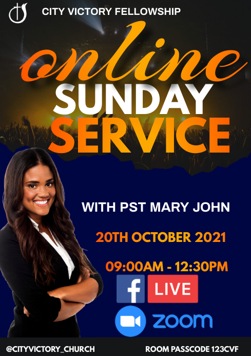 Online Sunday Service Template | PosterMyWall
