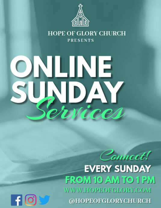 Online Sunday service Template | PosterMyWall