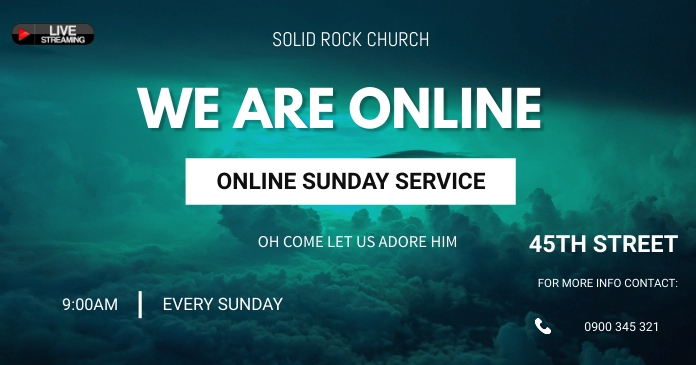 Online Sunday service flyer Template | PosterMyWall