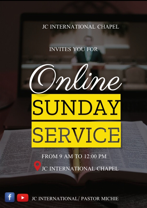Online sunday service flyer template | PosterMyWall