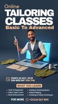 online tailoring classes Template | PosterMyWall