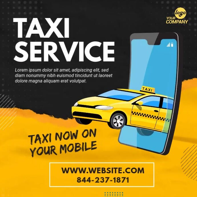 Plantilla de Online Taxi service banner ad | PosterMyWall