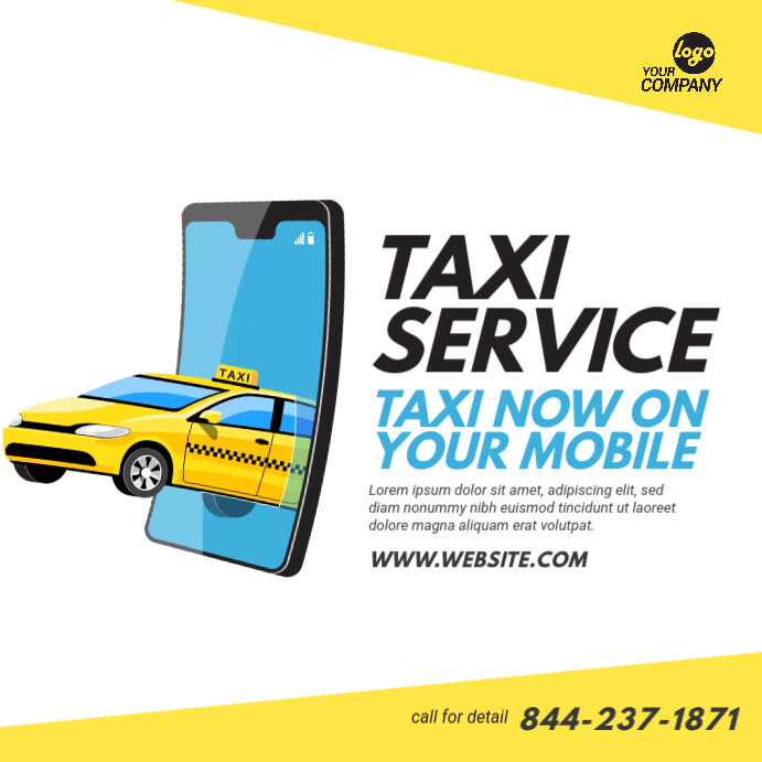Online Taxi Services Ad Template | PosterMyWall