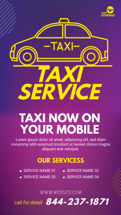 Online Taxi Services Ad Template | PosterMyWall