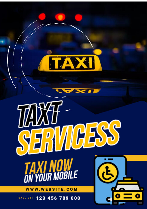 Online Taxi Services Ad Template | PosterMyWall