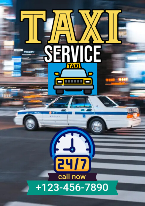 Online Taxi Services Ad Template | PosterMyWall