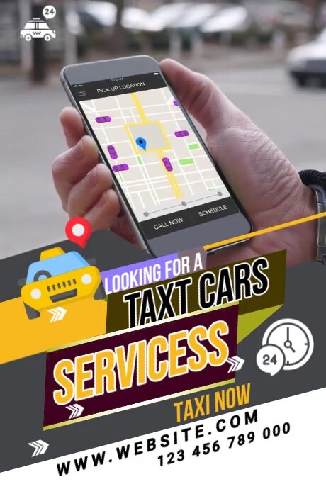 Online Taxi Services Ad Template | PosterMyWall