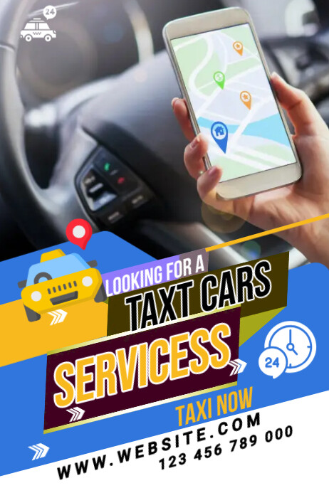 Copy of Online Taxi Services Ad Template | PosterMyWall