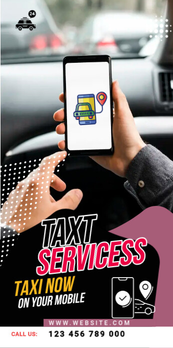 Online Taxi Services Ad Template | PosterMyWall