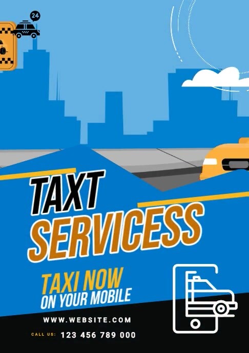 Online Taxi Services Ad Template | PosterMyWall