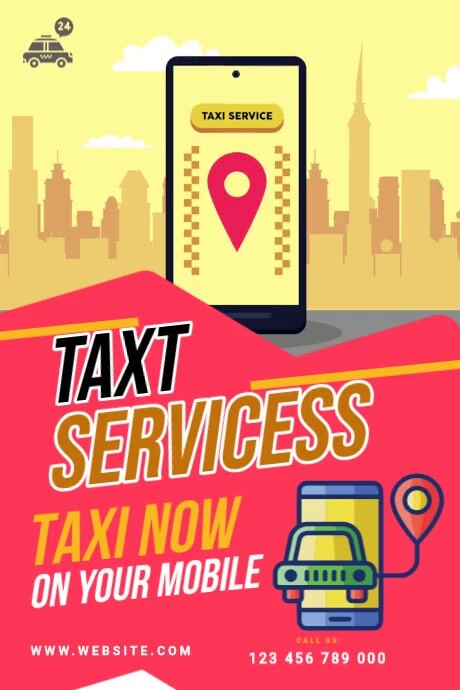 Online Taxi Services Ad Template | PosterMyWall