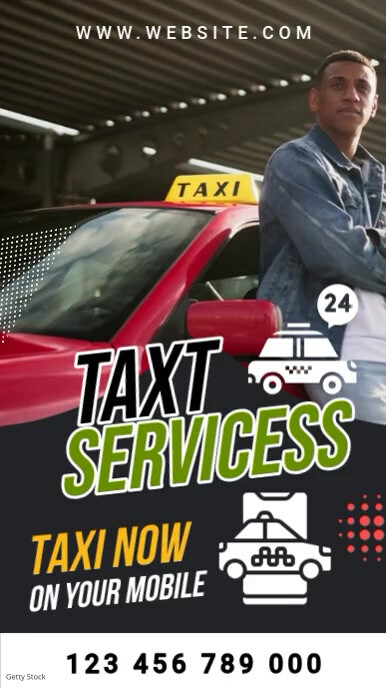 Online Taxi Services Ad Template | PosterMyWall