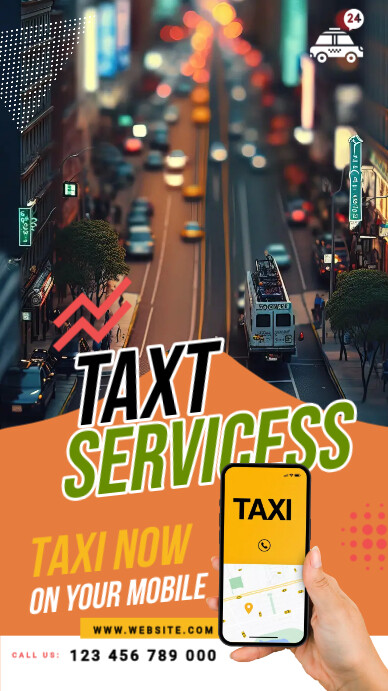 Online Taxi Services Ad Template | PosterMyWall