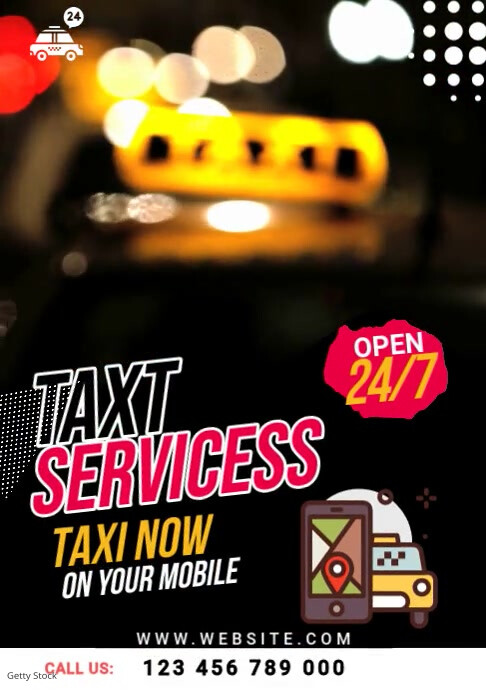 Online Taxi Services Ad Template | PosterMyWall