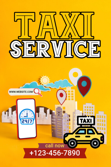 Online Taxi Services Ad Template | PosterMyWall