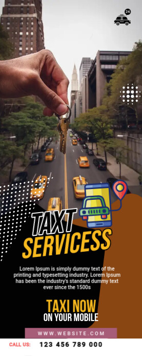 Online Taxi Services Ad Template Modelo | PosterMyWall