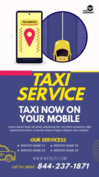 Online Taxi Services Ad Template | PosterMyWall