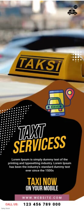 Online Taxi Services Ad Template | PosterMyWall
