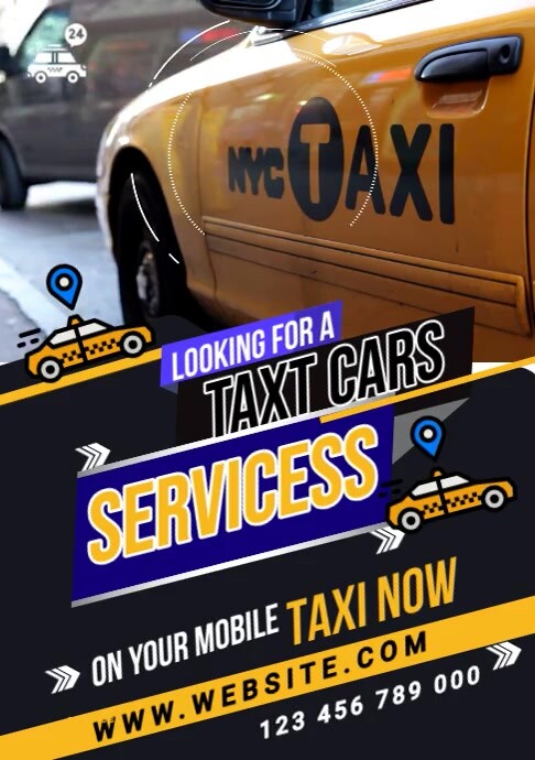 Plantilla de Online Taxi Services Ad Template | PosterMyWall