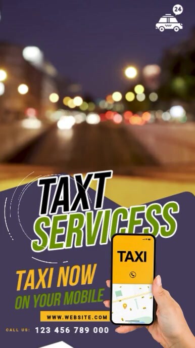 Online Taxi Services Ad Template | PosterMyWall