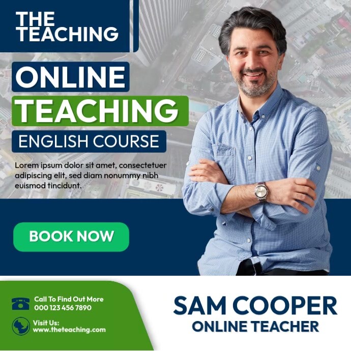 Online Teaching Course Template | PosterMyWall