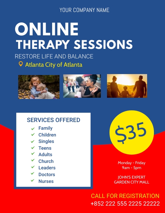 ONLINE THERAPY SESSIONS Template | PosterMyWall