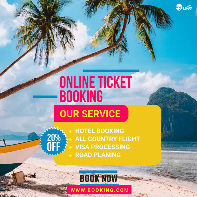 Online Ticket Booking Post Template | PosterMyWall