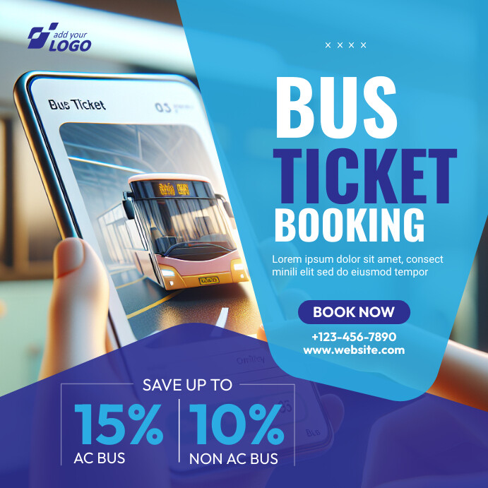 Online Ticket Booking Service Banner Ad Template | PosterMyWall