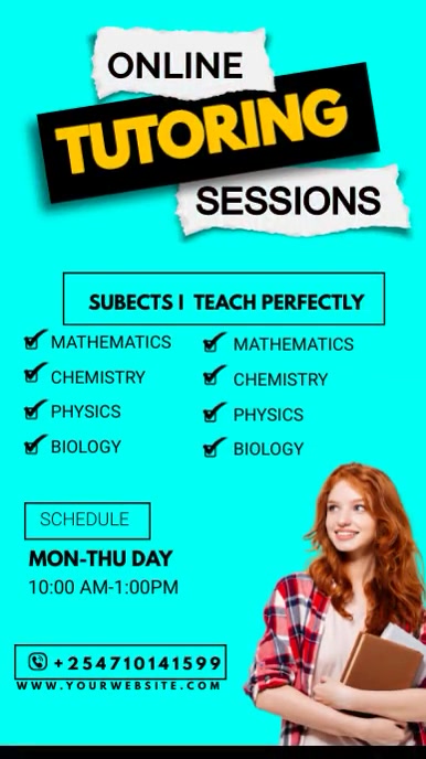 Copy of ONLINE TRAINING TUTORING CLASSES SESSIONS (1) | PosterMyWall