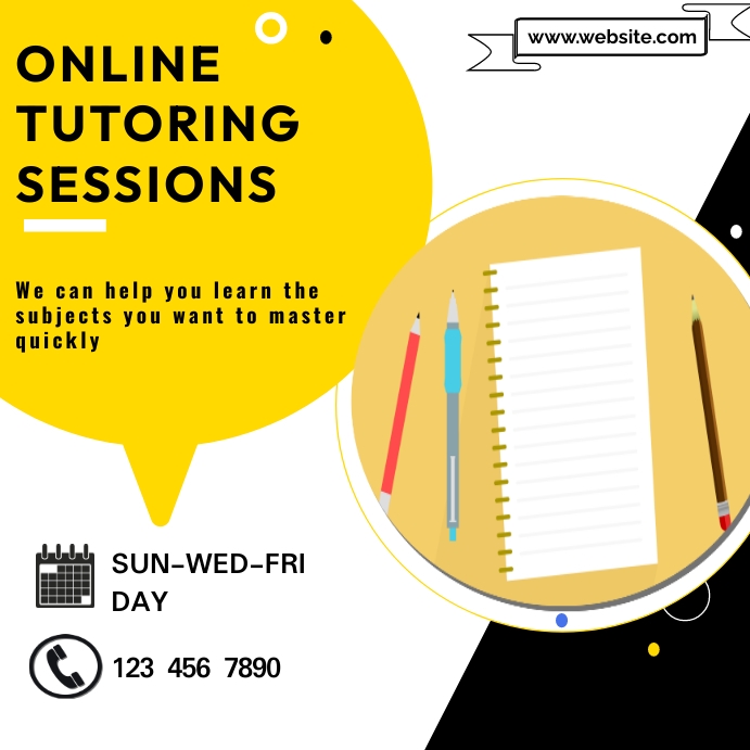 Online Tutor Template | PosterMyWall