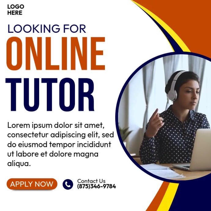 Online Tutor Hiring Template | PosterMyWall
