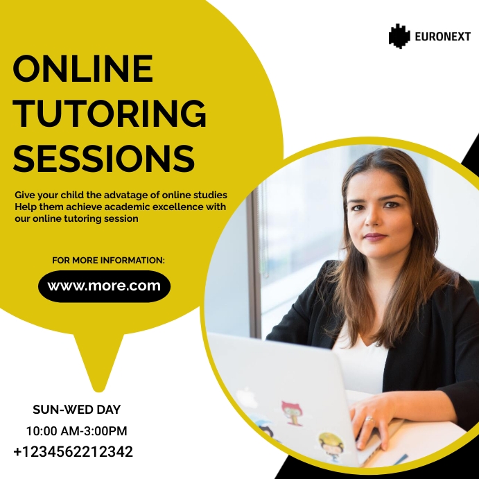 Online Tutoring Class Poster Template | PosterMyWall