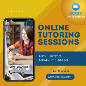 Tutoring sessions online Instagram post Template | PosterMyWall
