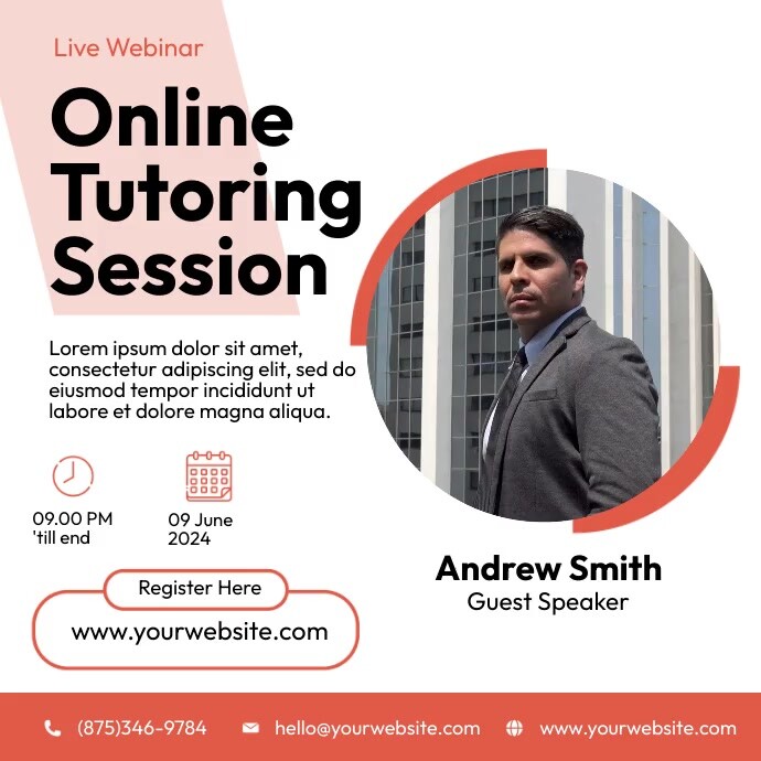 Online Tutoring Session Template | PosterMyWall