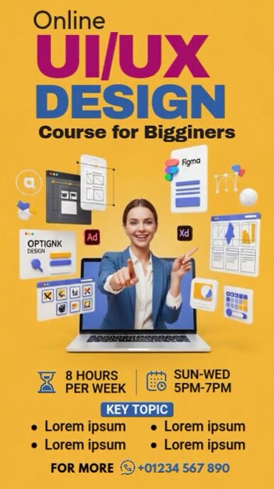 Online UI/UX Design Course Template | PosterMyWall