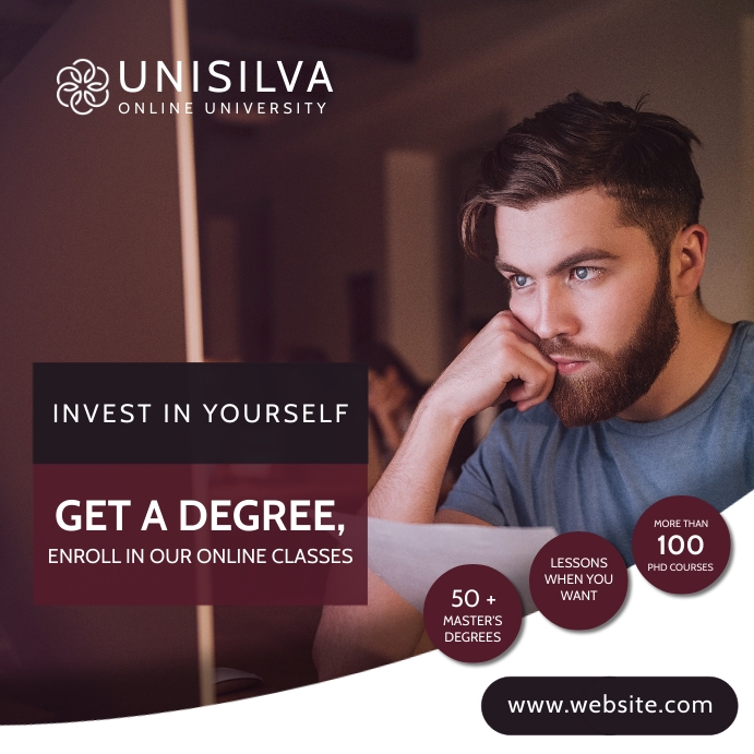 online university minimal advertisement Template | PosterMyWall