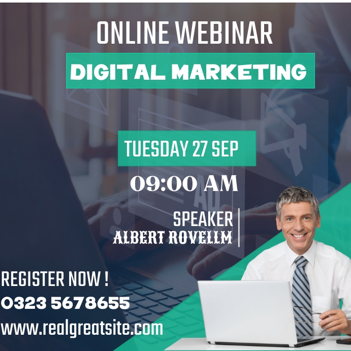 online webinar& digital marketing template | PosterMyWall