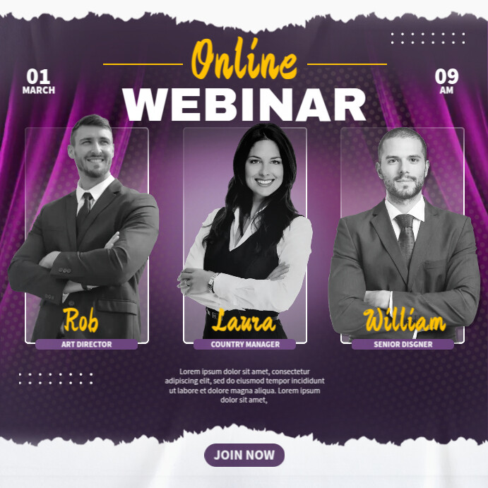 Online Webinar Ads Template | PosterMyWall