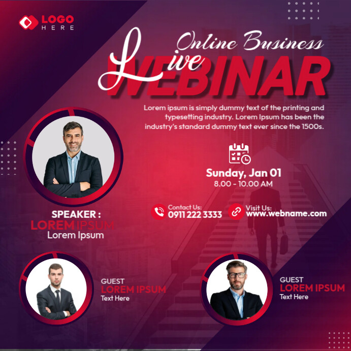 Online Webinar Ads Template | PosterMyWall