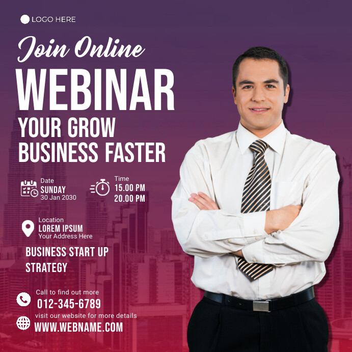 Plantilla de Online Webinar Flyer | PosterMyWall