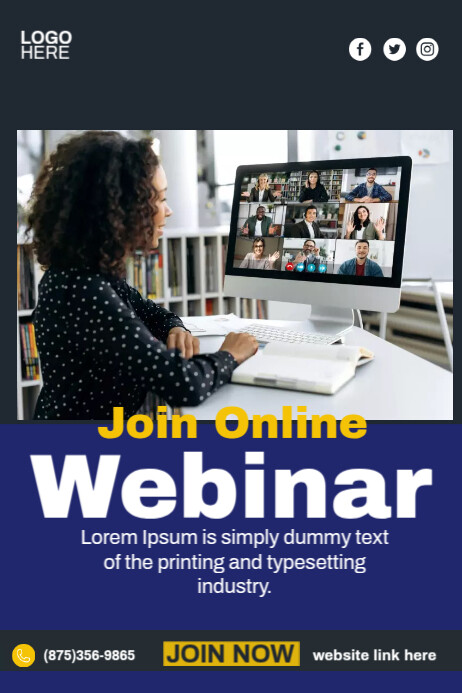 Online Webinar Offer Template | PosterMyWall