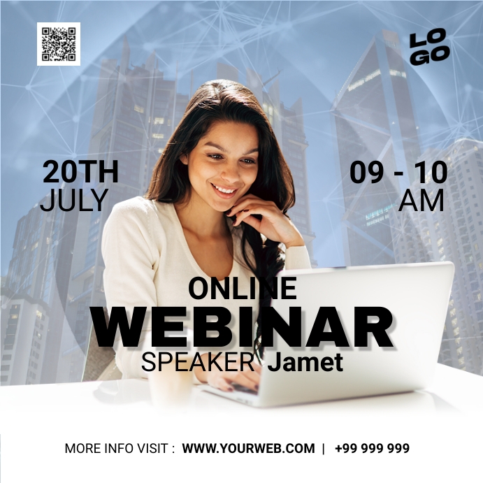 Online Webinar Speaker Jamet ADS Template | PosterMyWall