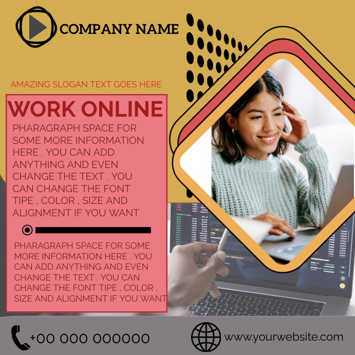 Online work flyer Template | PosterMyWall