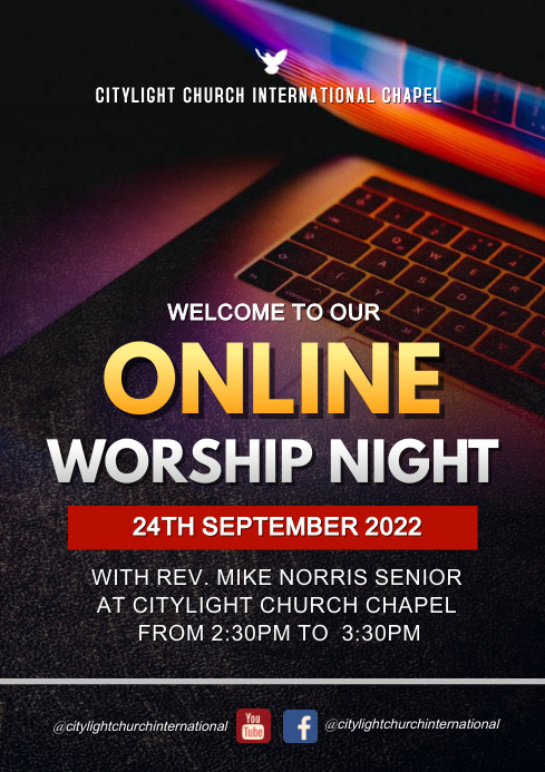 online worship night flyer template | PosterMyWall